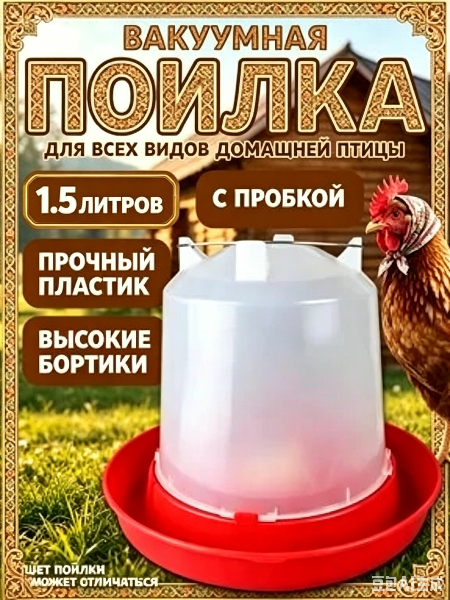 Поилка для цыплят и кур, автоматическая, подвесная, на 1.5 л автоматическая поилка для кур подвесная поилка 1.5 л поилка для цыплят