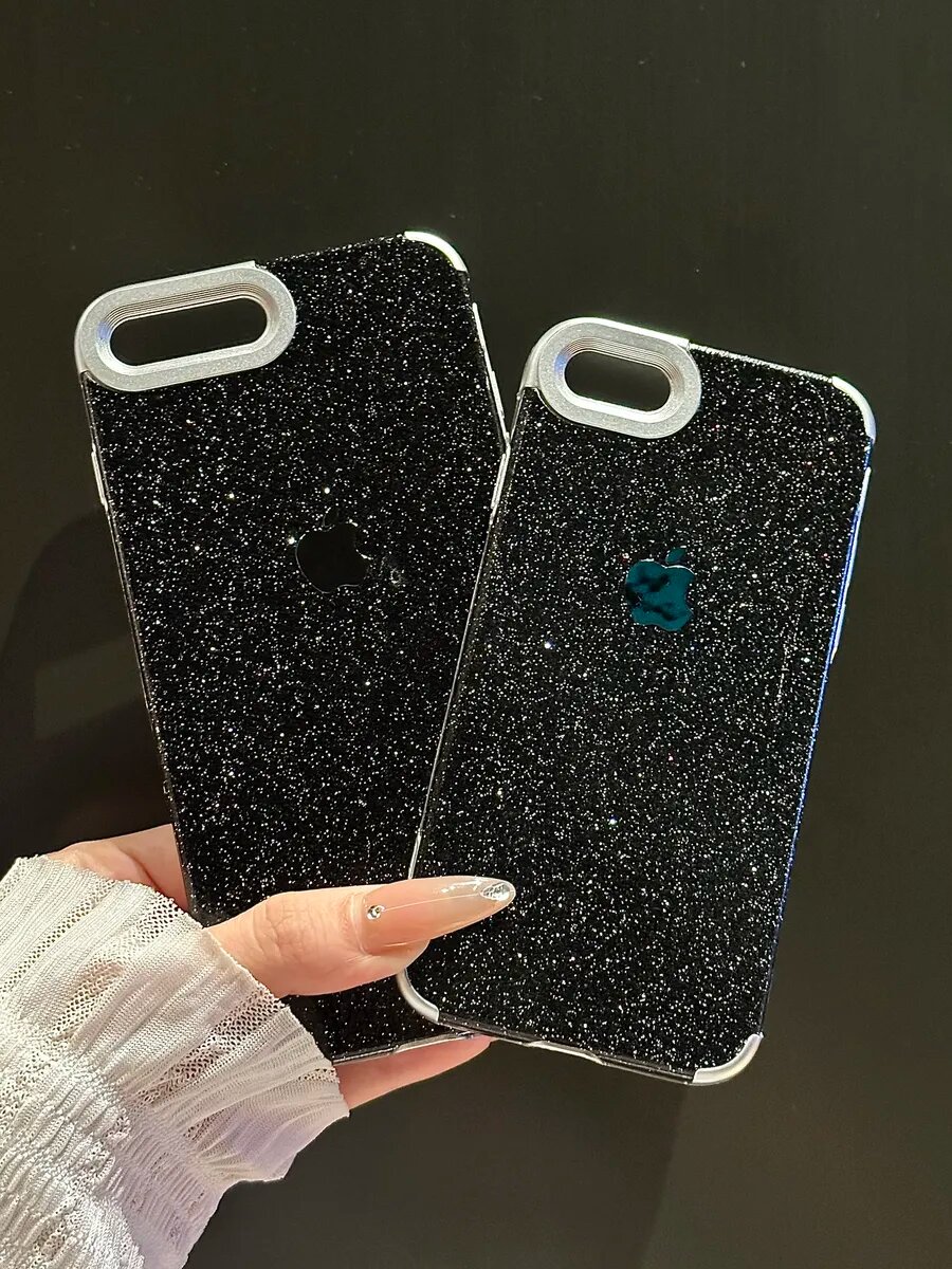 Чехол на iPhone 7 Plus/8 Plus с принтом, защита камеры, черный цвет — фото 1