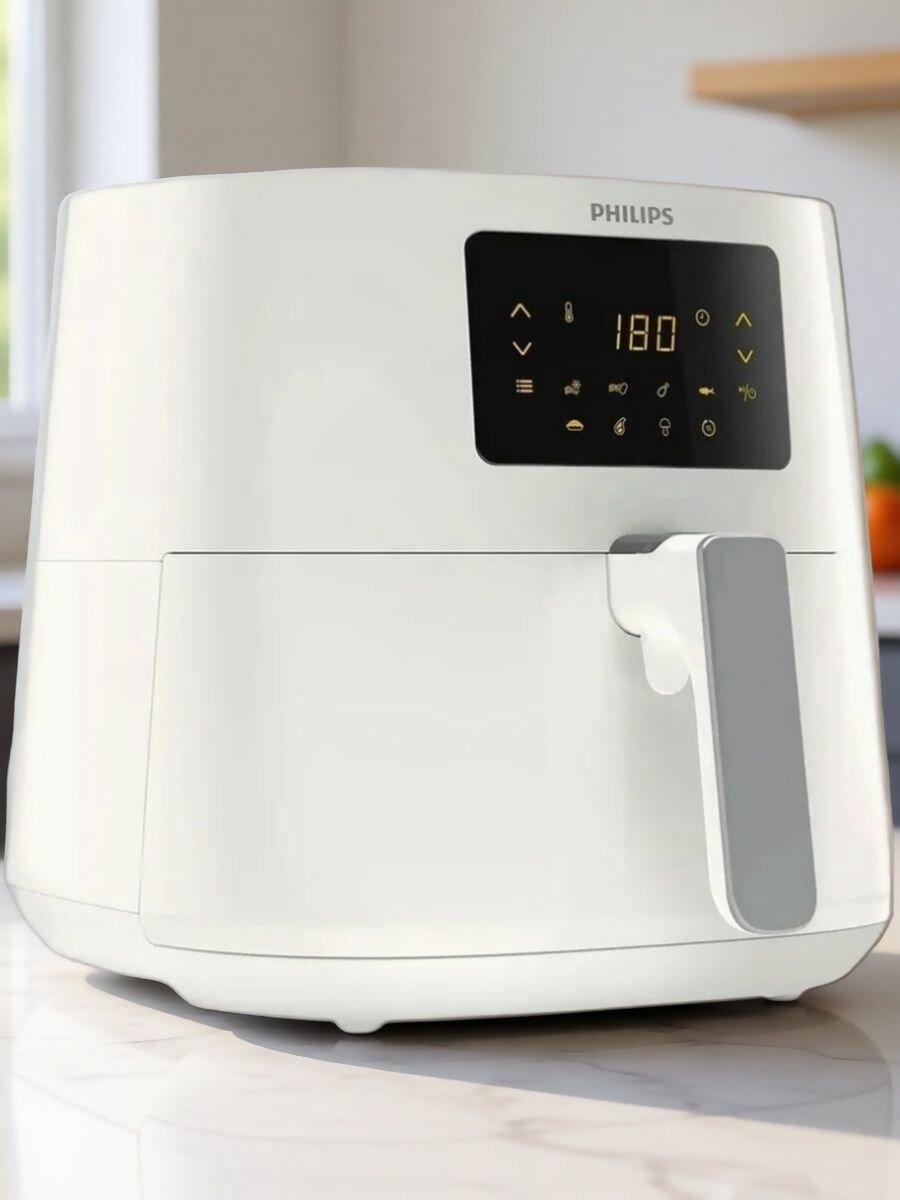 Аэрофритюрница Philips HD9270/00, 2000Вт, 6,2л, 5 программ, сенсорное управление, белый