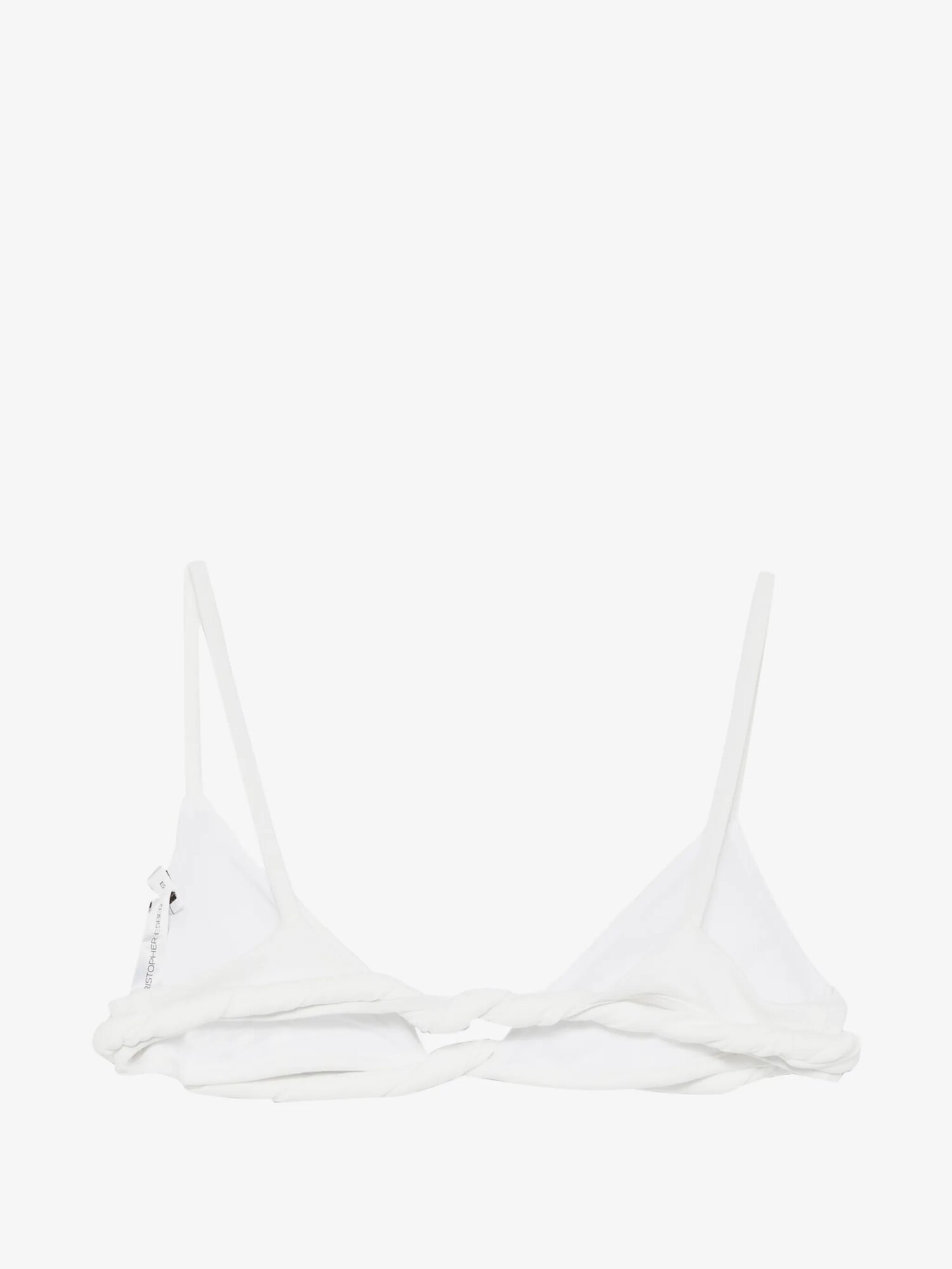 Купальник Christopher Esber Rolled-up bikini top, размер 12, бежевый/белый — фото 1