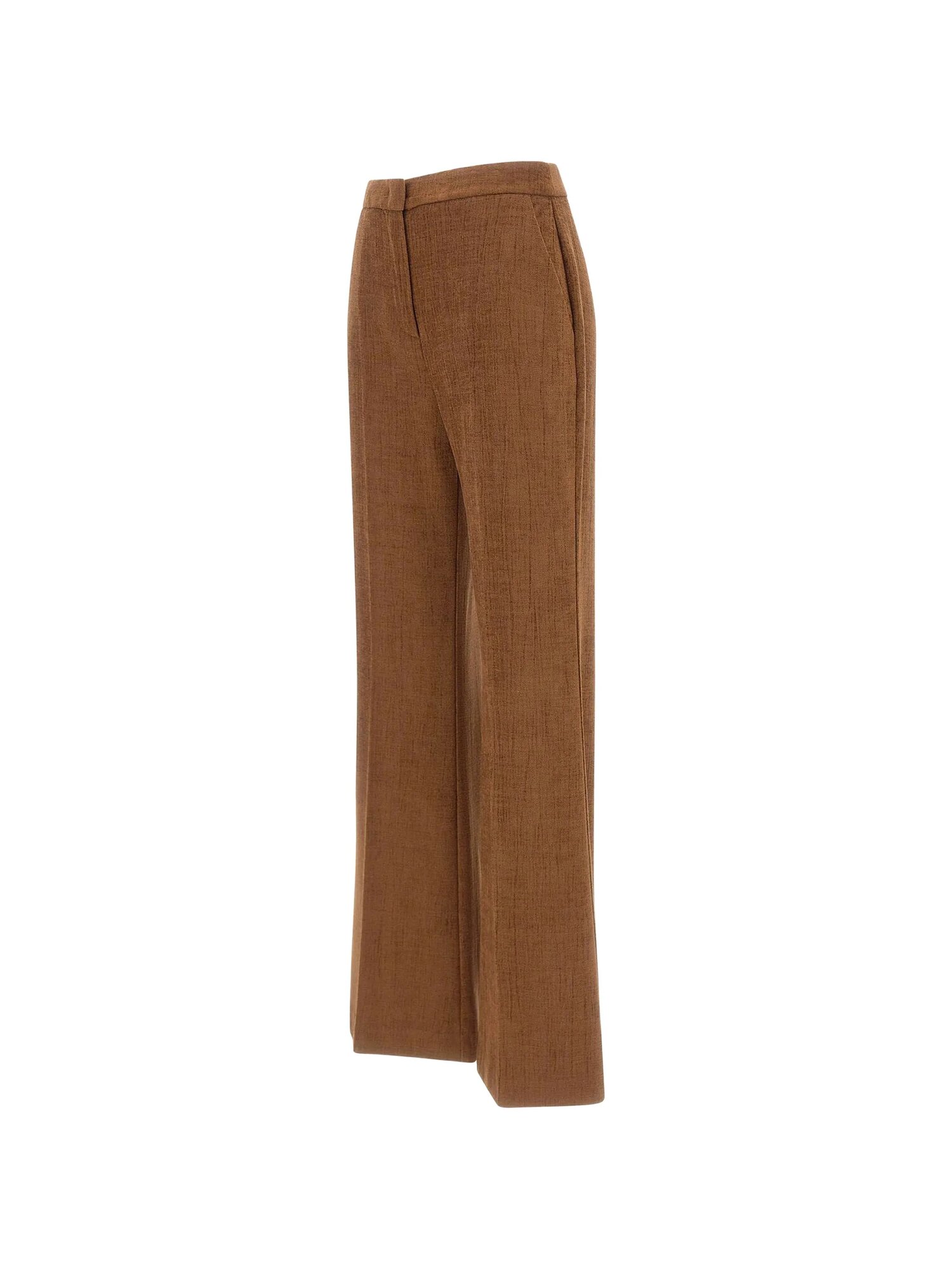 Брюки KAOS Chenille-effect wide-leg trousers, размер 42, коричневый — фото 1