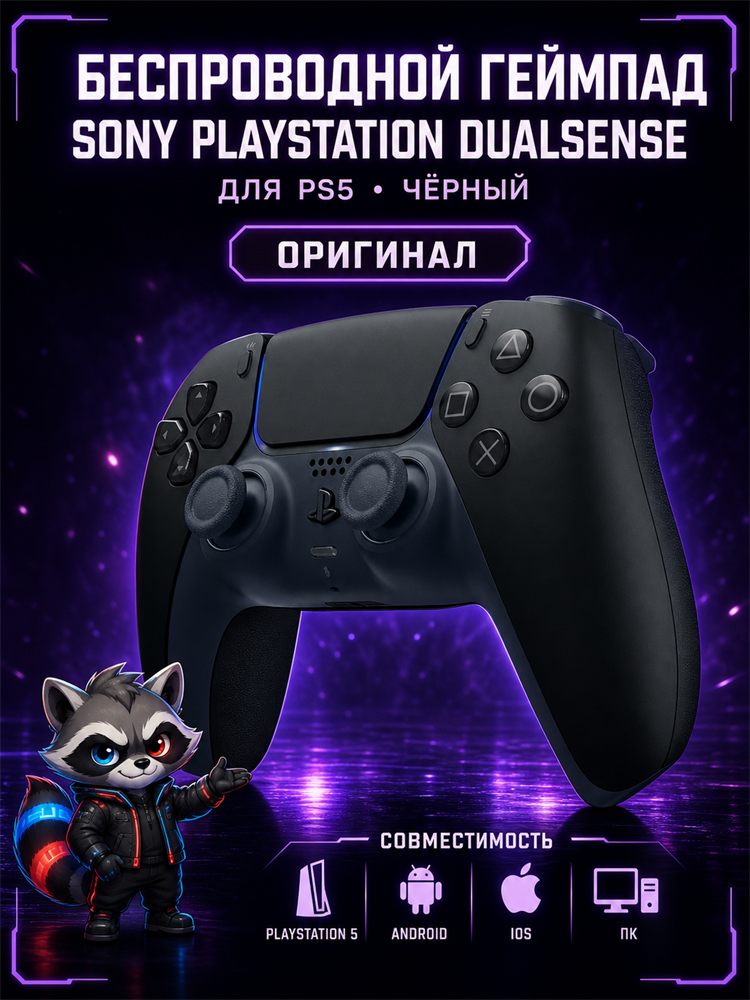 Беспроводной геймпад Sony PlayStation DualSense для PS5, Черный