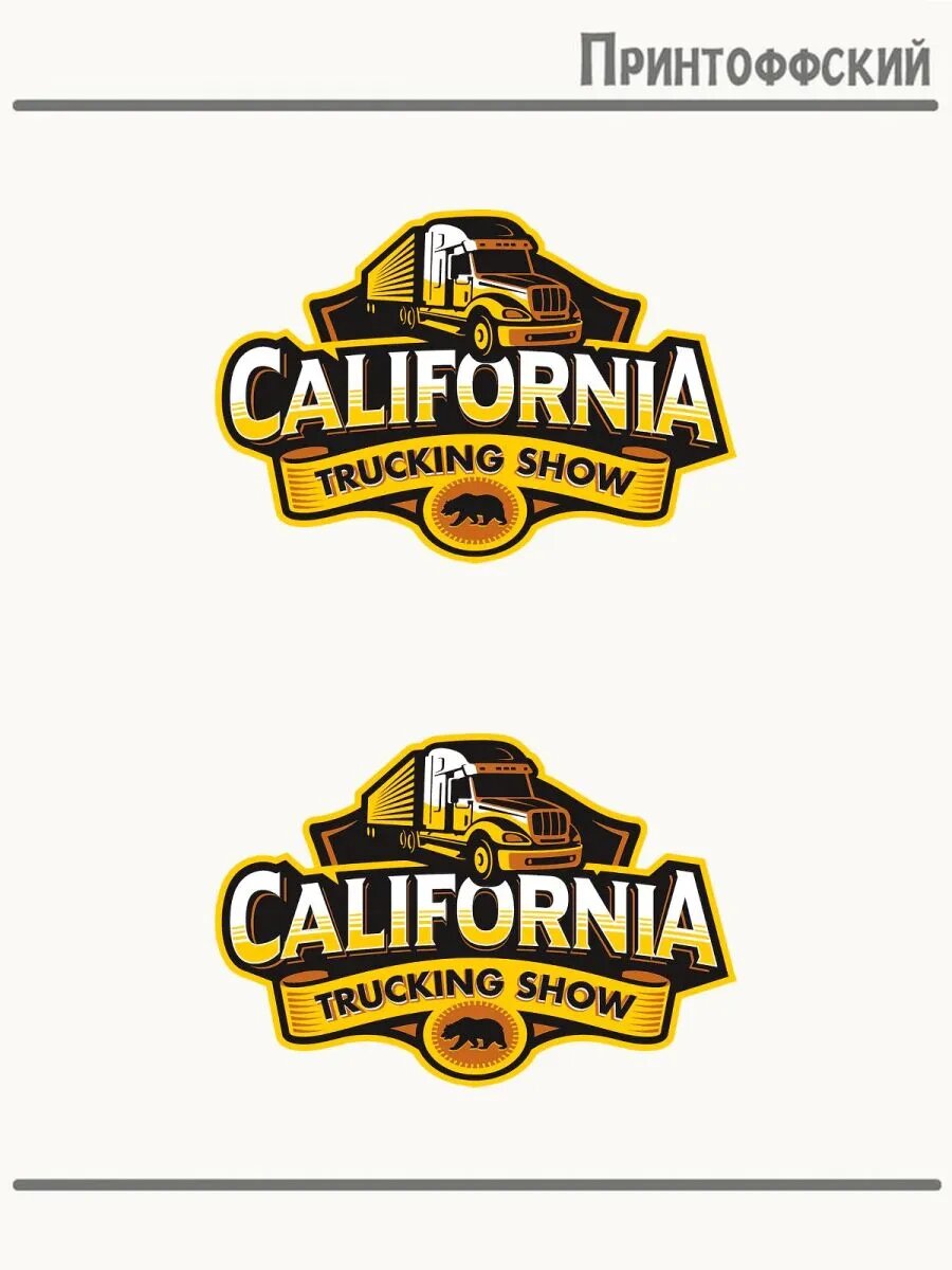 2-е (Две) Термонаклейки грузовик калифорния california