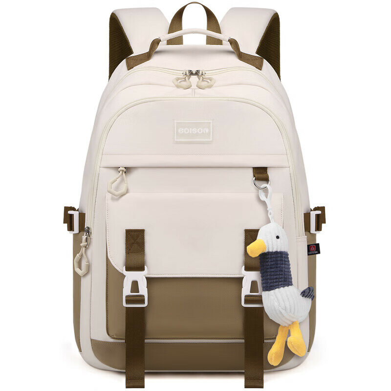 Edison Inventor Middle School Student Backpack, Large Capacity, Multi-Compartment, Backpack for Boys And Girls, High School Students, Double Shoulder Bag, K071-3, Khaki Color