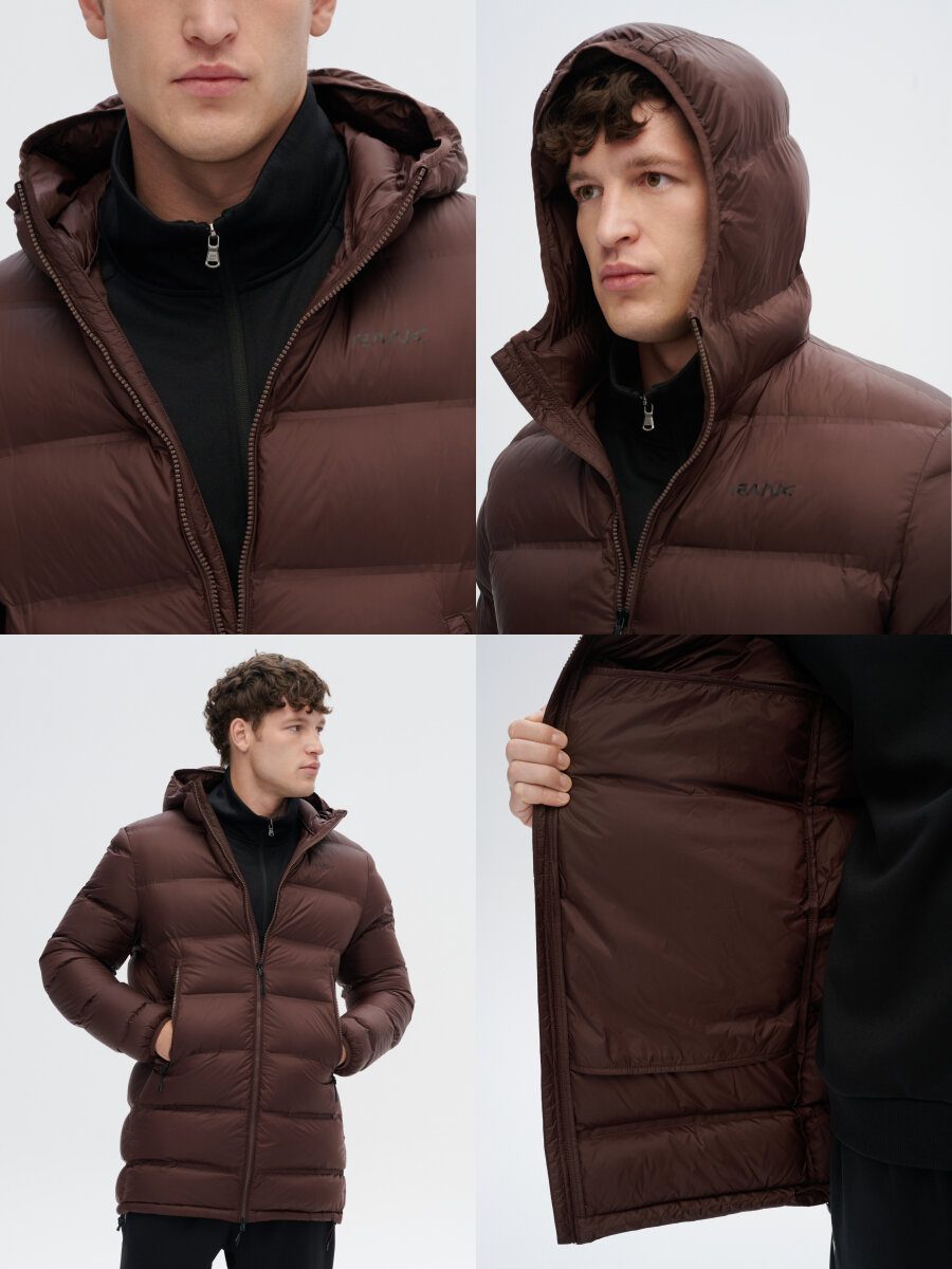 Пуховик RANK STORM-TEX Mid Down Jacket, размер M, темно-коричневый — фото 1