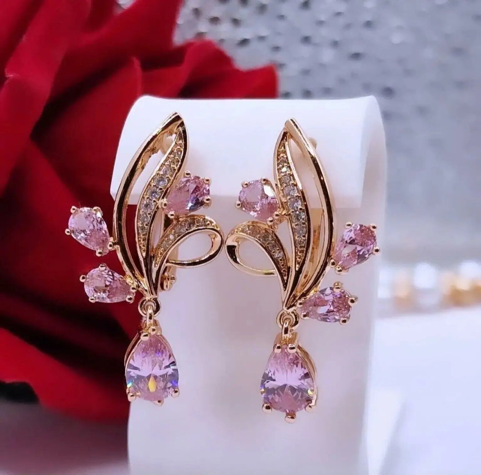 Серьги, фианит, искусственный камень