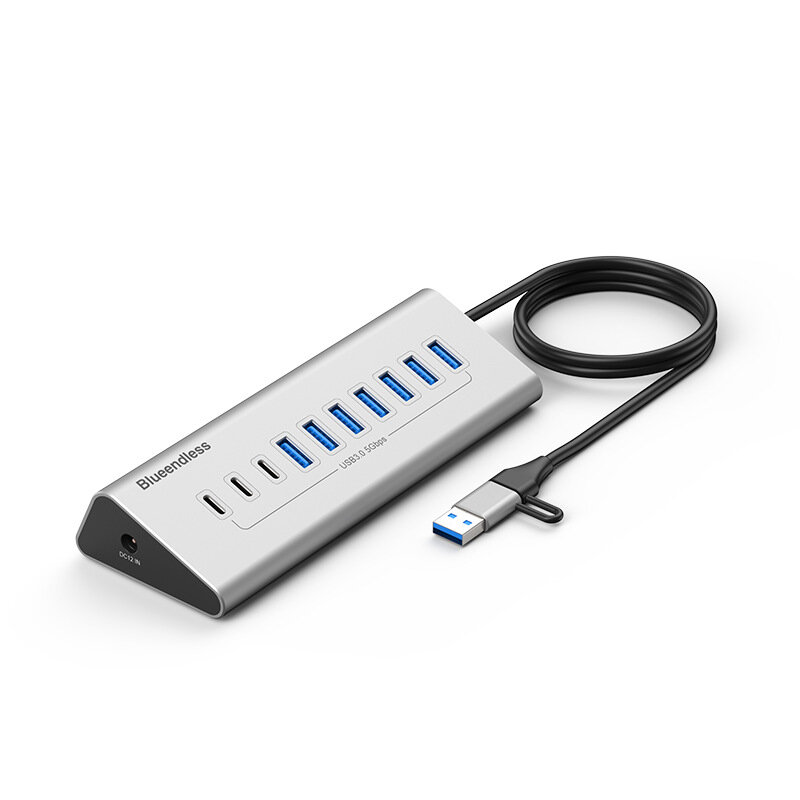 Lanshuo USB3.2 удлинитель-сплиттер Type-C для ноутбуков и настольных компьютеров, концентратор расширения 10 Гбит/с.