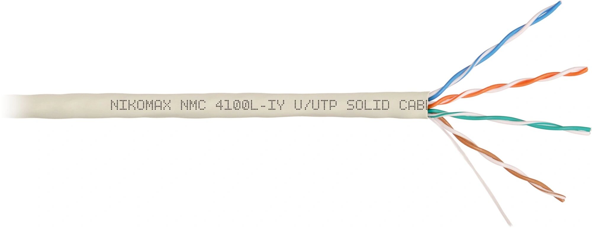 Кабель информационный Nikomax NMC 4100L-IY кат.5E U/UTP 4 пары нг(А)-LSLTx внутренний 305м светло-серый