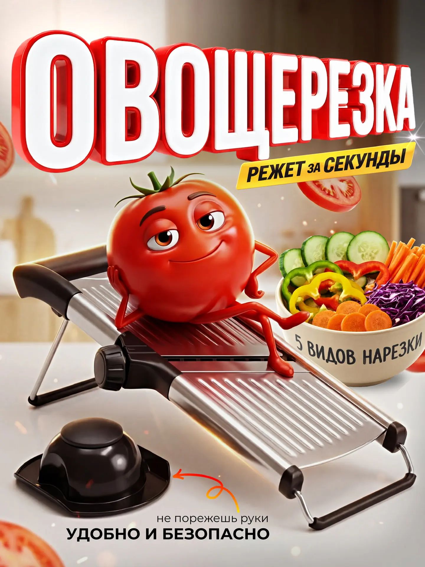 Терка для овощей; для корейской моркови; слайсер для нарезки; овощерезка ручная многофункциональная