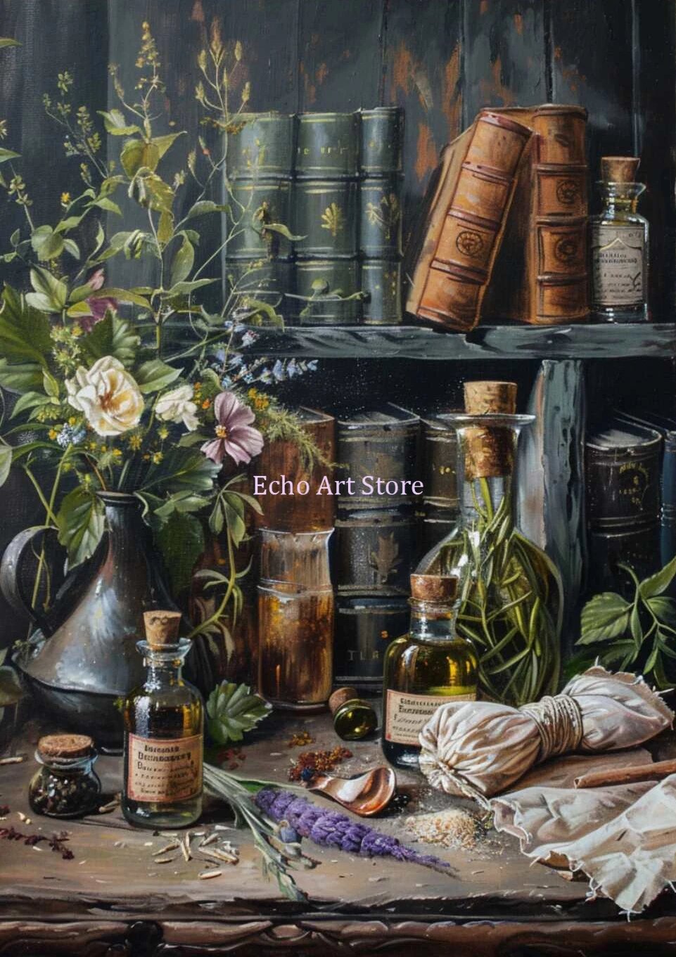 Печать на холсте "Винтажные постеры для книг аптеки" 13, 20X30cm Unframed
