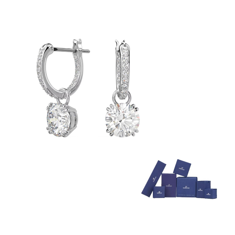 Серьги пусеты, кристаллы Swarovski