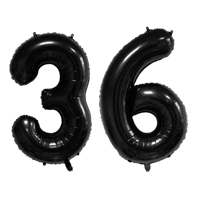 Черные шары цифры "36", 40 дюймов