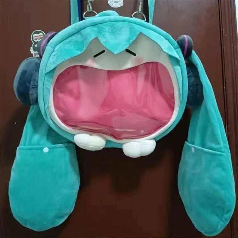 Рюкзак Hatsune Miku Kawaii cartoon backpack, хлопковый сатин, размер 40x35 см, для девочек, для детей от 3 лет