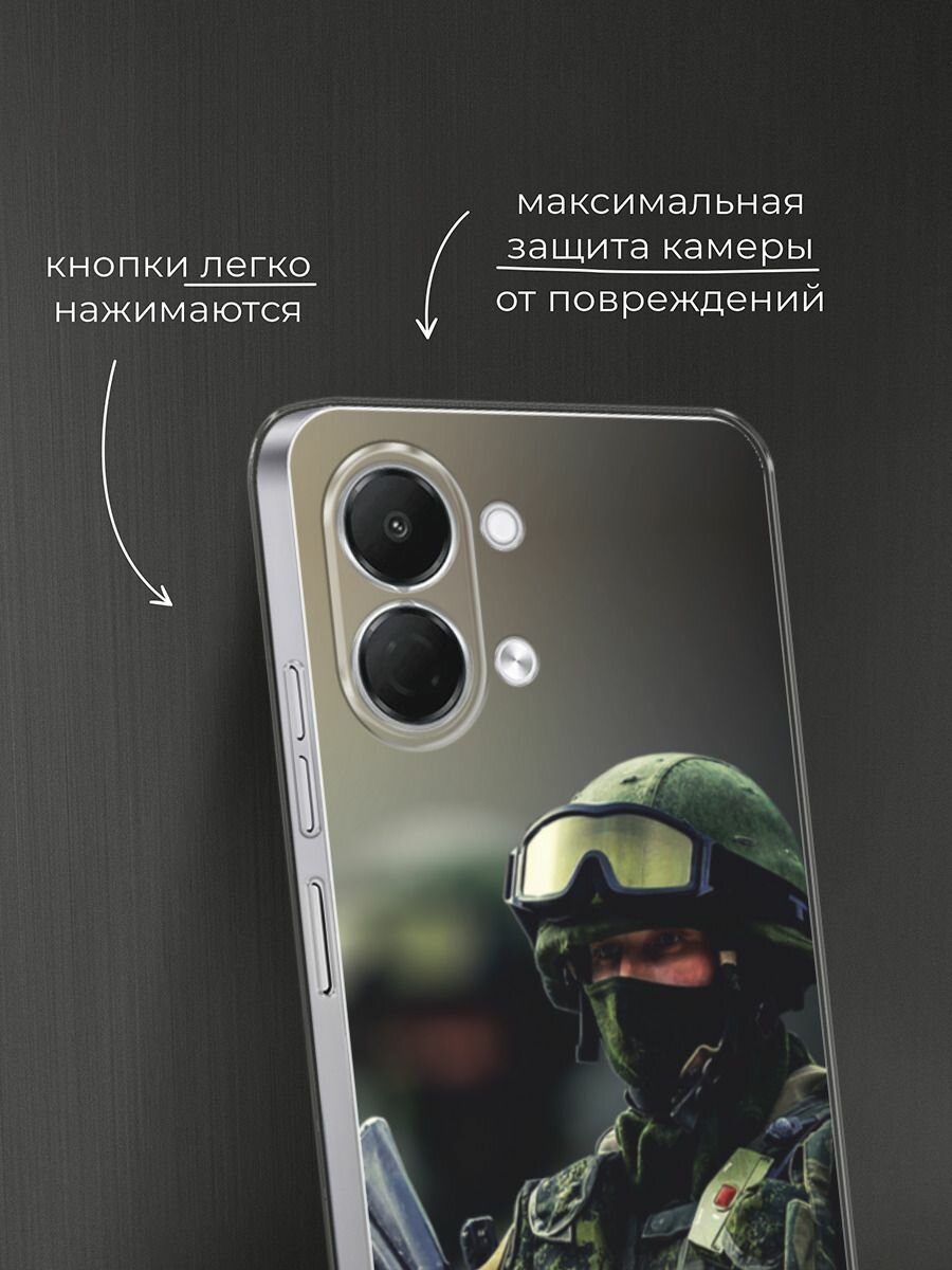 Чехол на Tecno Spark Go 3 / Текно Спарк Го 3 с принтом Солдат — фото 1