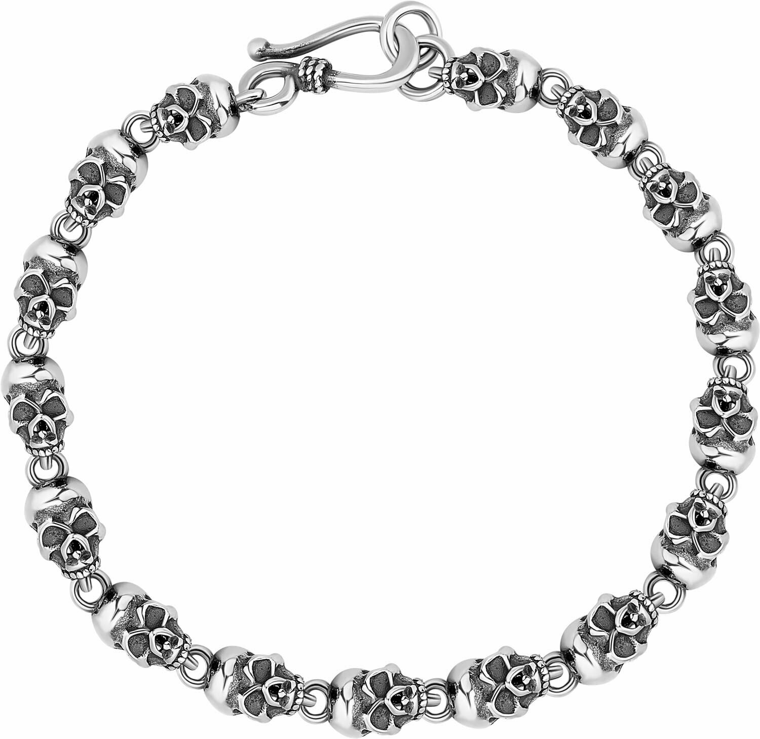 Браслет, серебро, 925 проба, чернение
