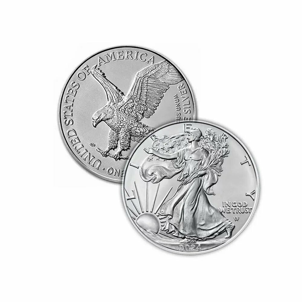 Серебряная инвестиционная монета Американский Орел 2024,1 шт.