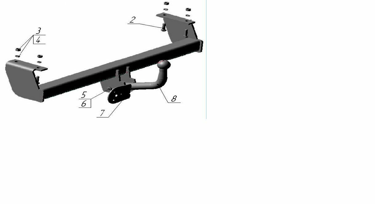 Фаркоп для Suzuki Grand Vitara I 1998-2005гг. (без электрики) (паспорт и сертификат) AvtoS. SZ05
