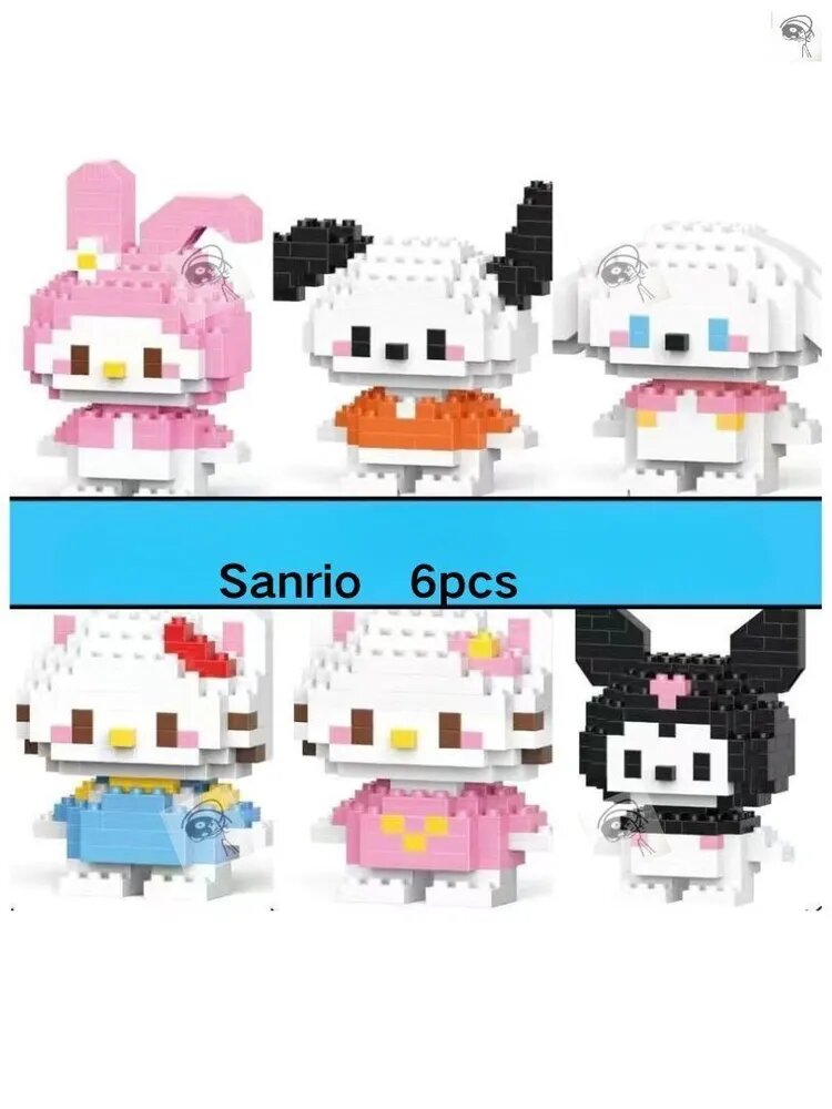 3D, маленькие строительные блоки, детские развивающие игрушки , Sanrio 6pcs