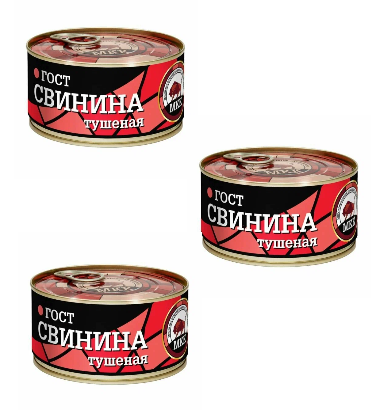 Свинина Тушеная Премиум МКК Балтийский ГОСТ 3шт*325 гр, жестяная банка