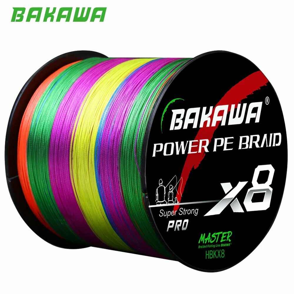 BAKAWA X8 PE 8 Леска для рыбалки 300м/500м 20LB-90LB Зеленый, X8-500-0.8, X8-MUTIC
