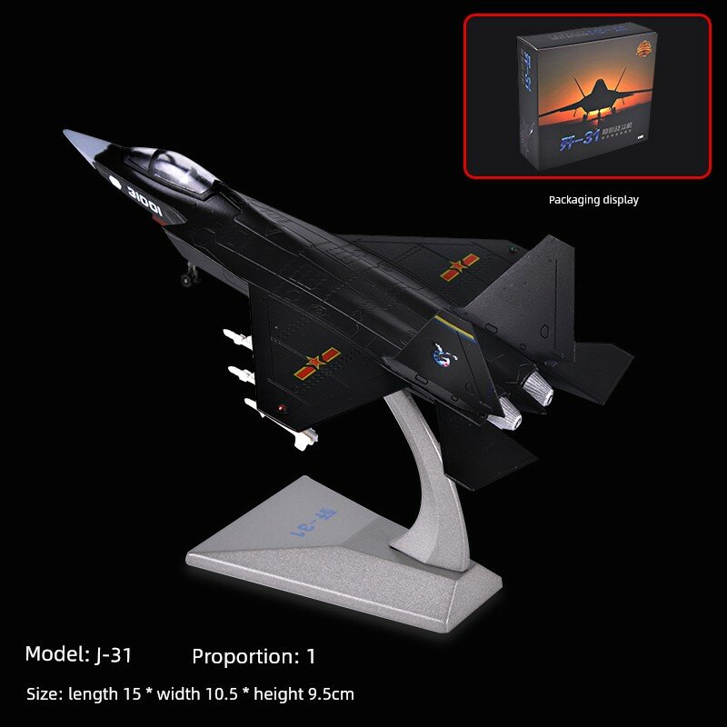 Модель самолета J-31 в масштабе 1:144, военный авиационный реплика с высокой детализацией