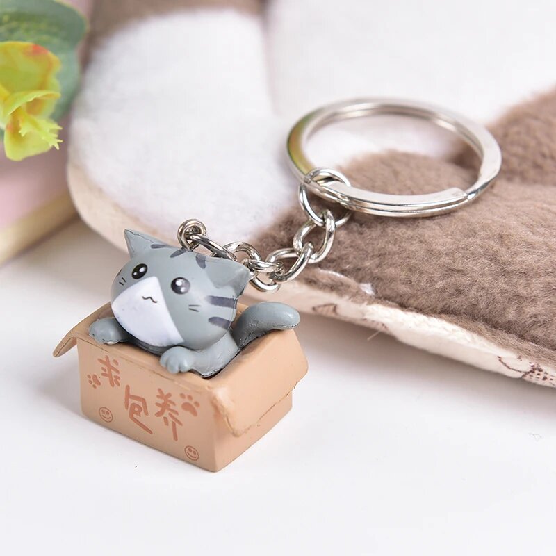 Ключница Кошка в коробке, серый цвет, 1PC