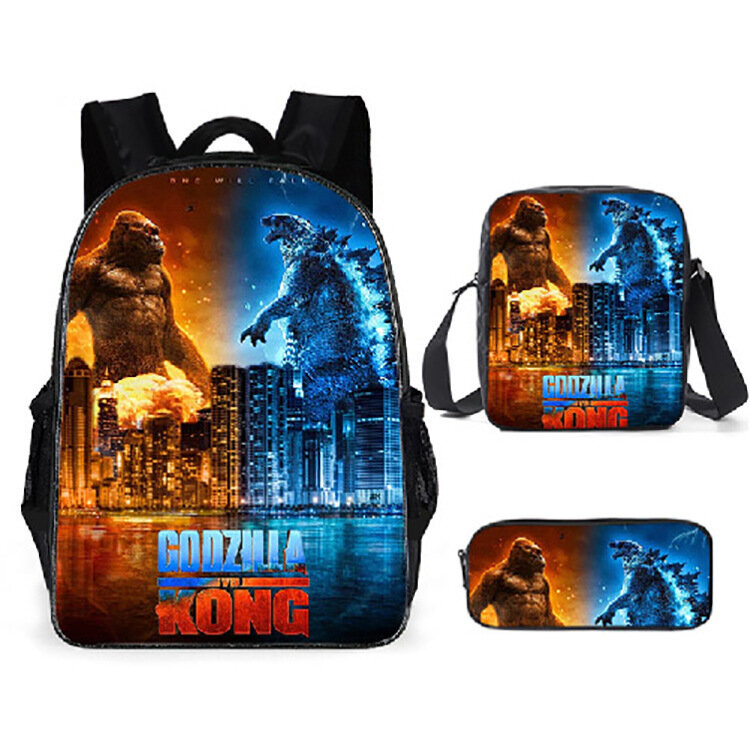 Новый продукт Amazon Godzilla Рюкзак Godzilla, школьная сумка для учащихся начальной и средней школы, сумка через плечо с мультяшным аниме, сумка-карандаш