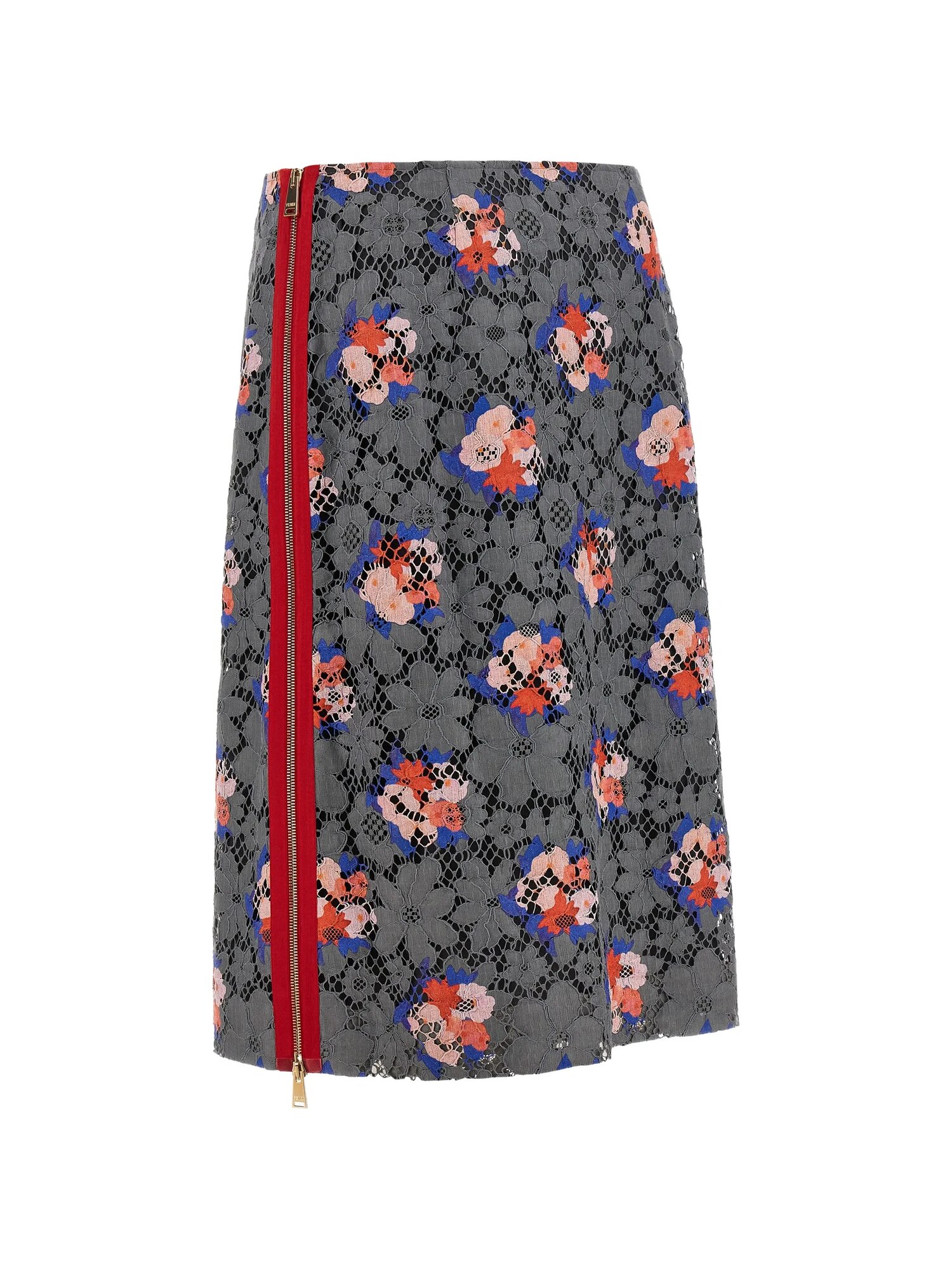 Юбка FENDI Lace floral-pattern midi skirt, размер 42 — фото 1