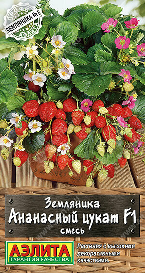 Семена земляники аэлита "Ананасный цукат", смесь сортов, многолетние