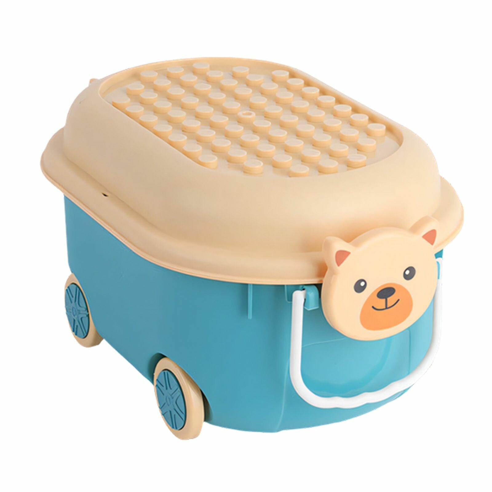 Прочный пластиковый сундук для игрушек с колесами