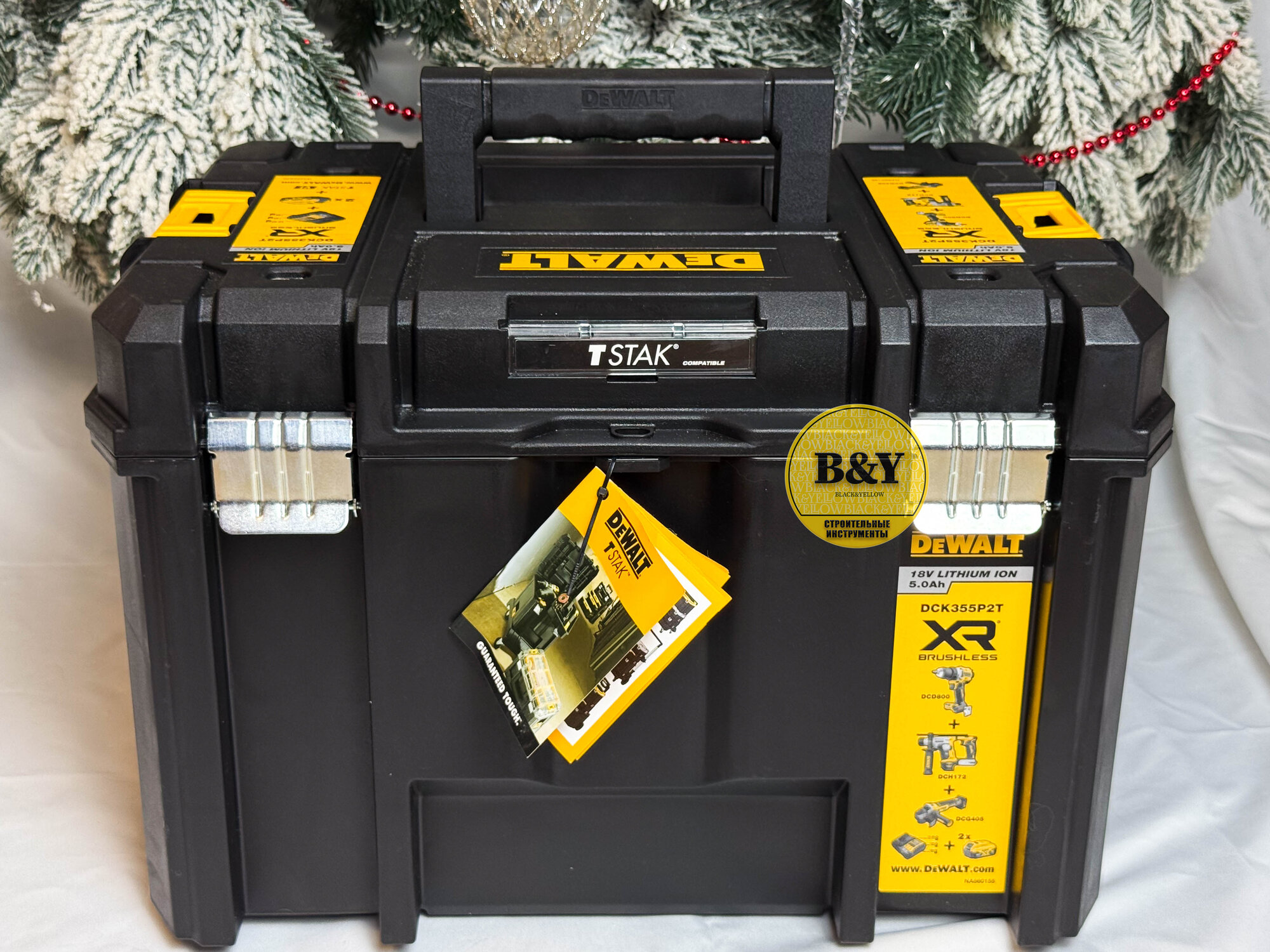 Аккумуляторный набор DEWALT DCK355P2T: DCD800 + DCH172 + DCG405, 2 АКБ 5 Ач и ЗУ, в кейсе TSTAK