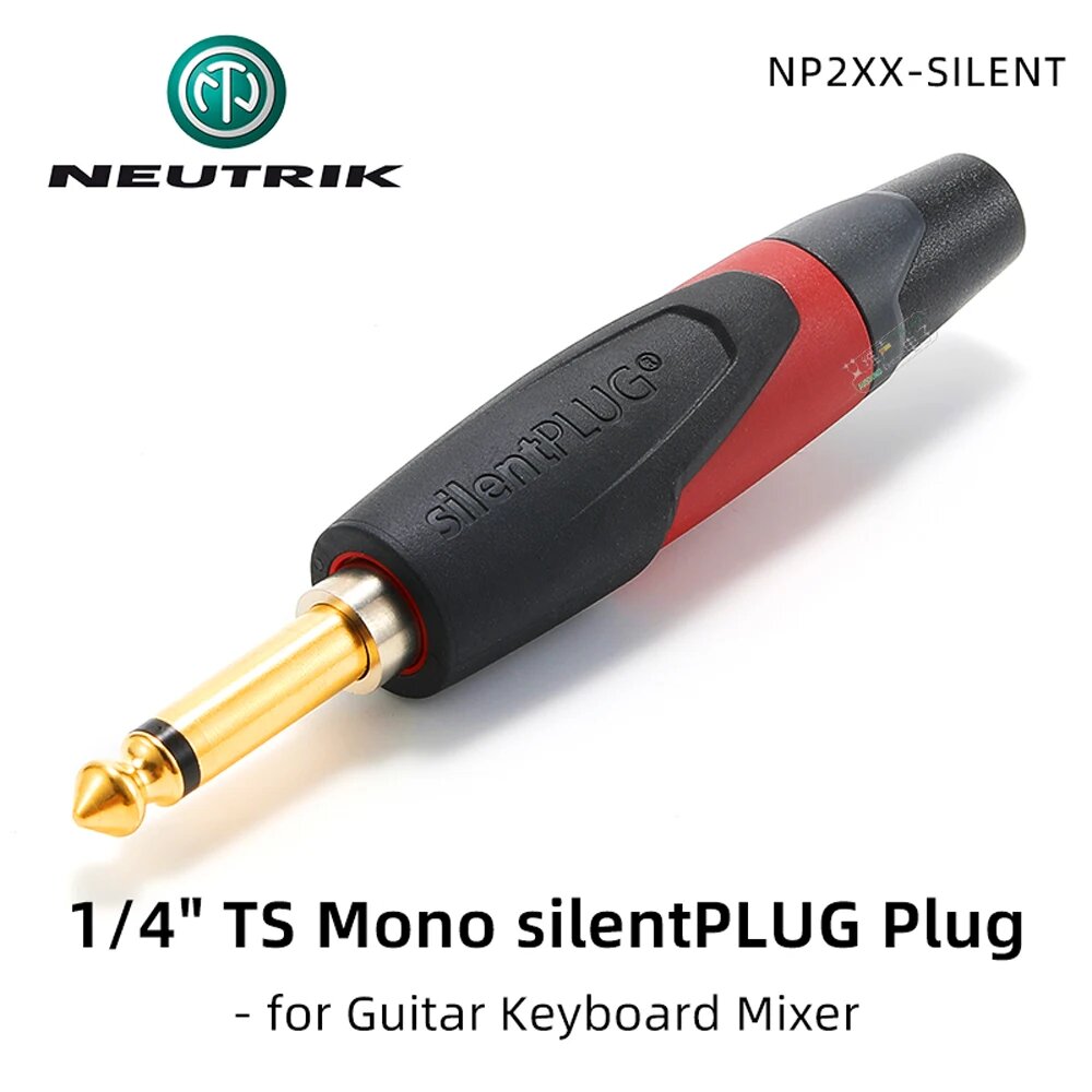 NEUTRIK 1/4" TS Mono silentPLUG NP2XX-SILENT красный