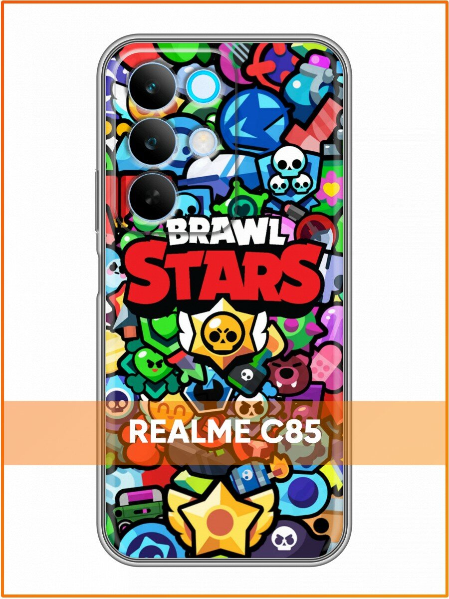 Чехол для Realme C85 с принтом для мальчиков Brawl Stars (Реалми С85)