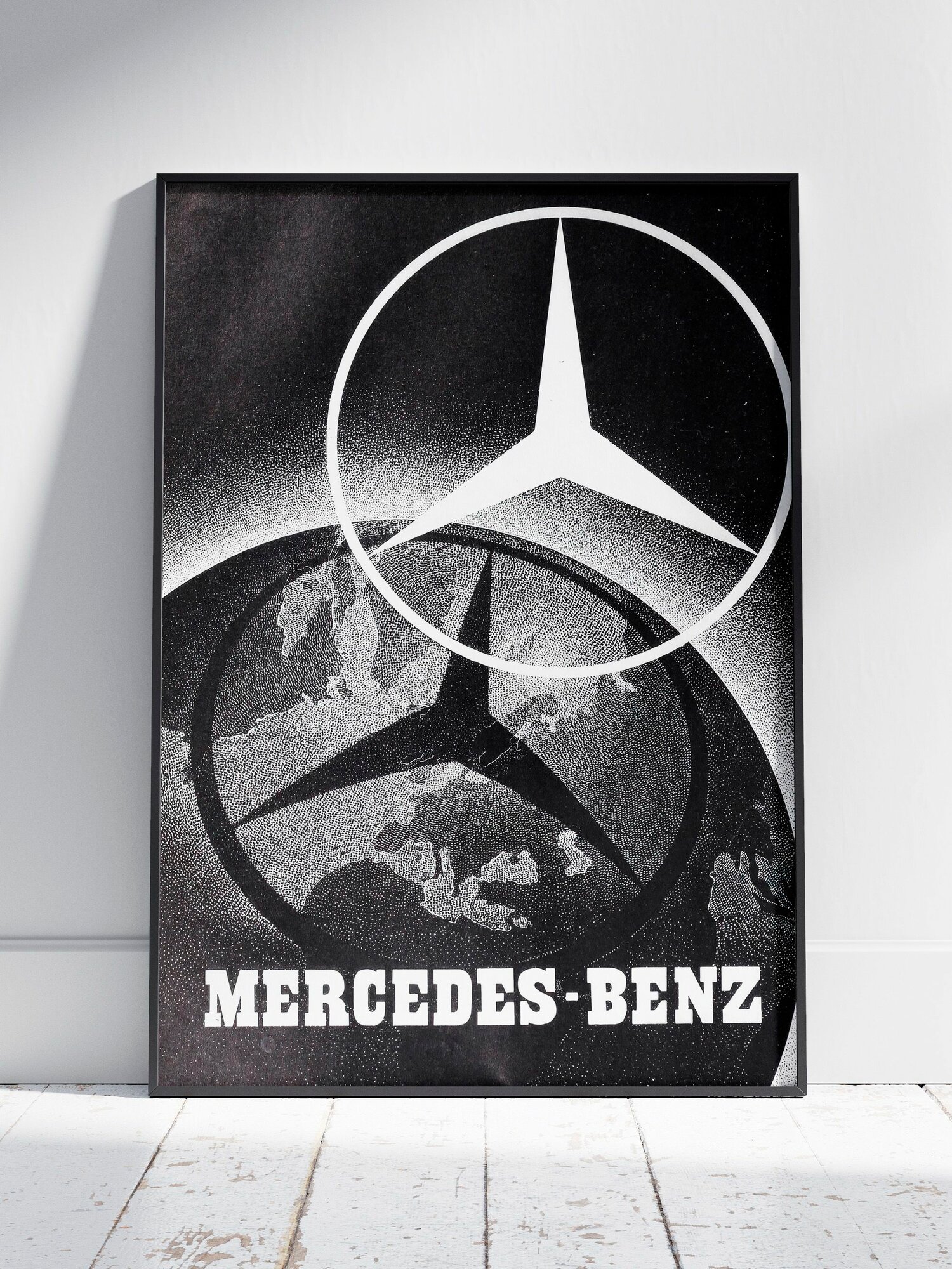 Плакат на стену для интерьера Марки Машин (Мерседес Бенц - Mercedes Benz 2) - Постер по автопроизводителям формата A3 (30x42 см)
