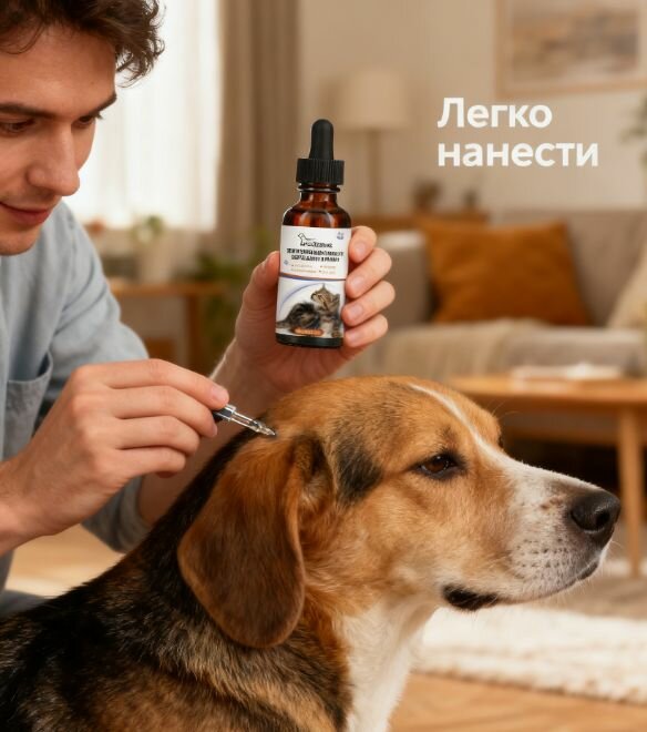 Уход и защита для собак Капли на холку для дополнительного ухода Натуральные экстракты для поддержки комфорта питомца Для ежедневной заботы