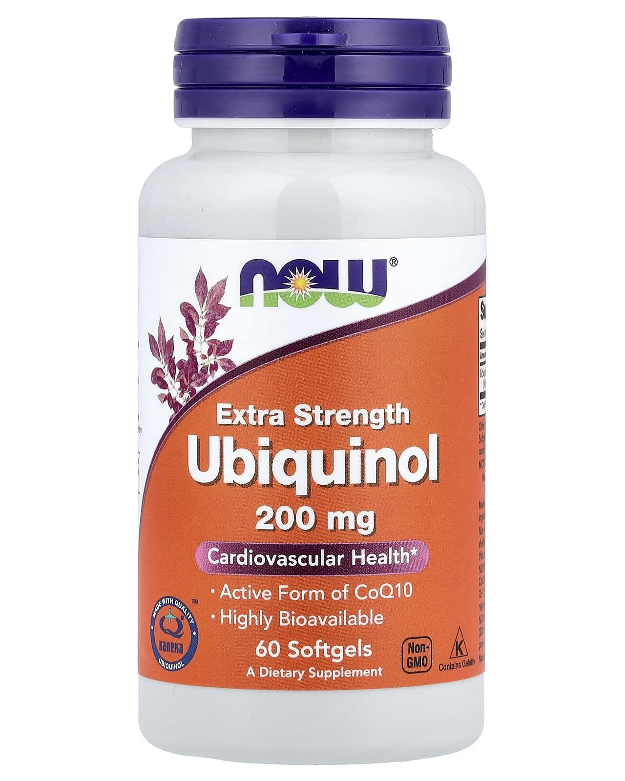 NOW Foods Ubiquinol, Убихинол 200 мг 60 гелевых капсул