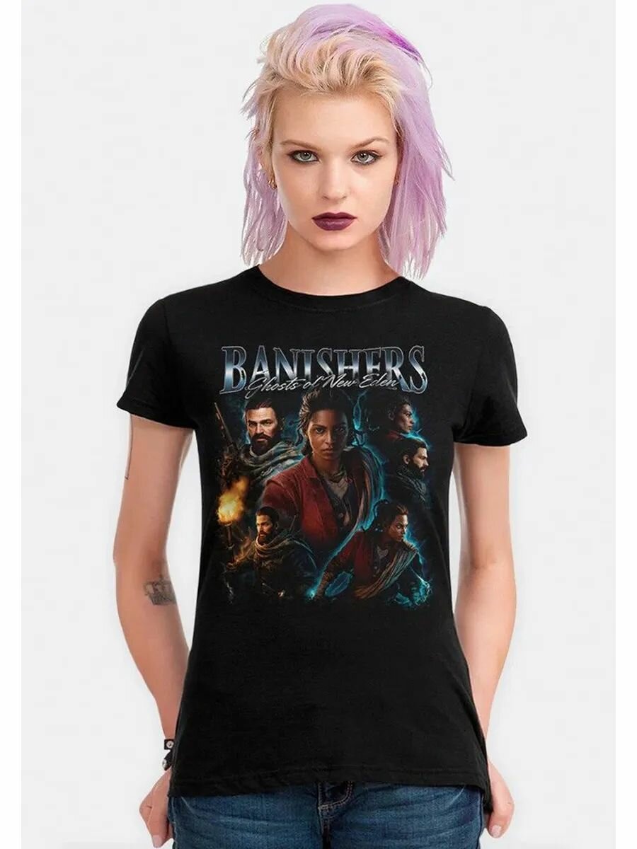 Футболка Banishers: Ghosts of New Eden / Изгоняющие / Женская Черная 3XL
