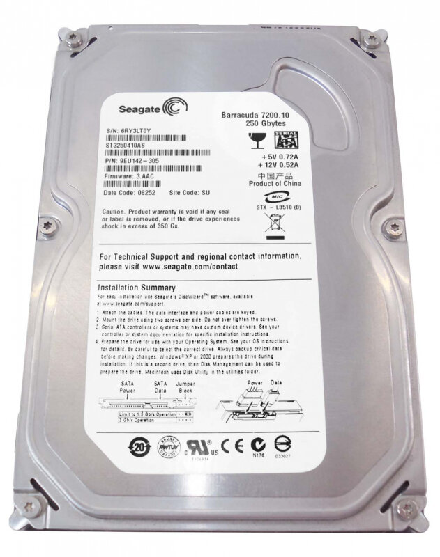 Жесткий диск Seagate 9EU142 250Gb SATAII 3,5" HDD
