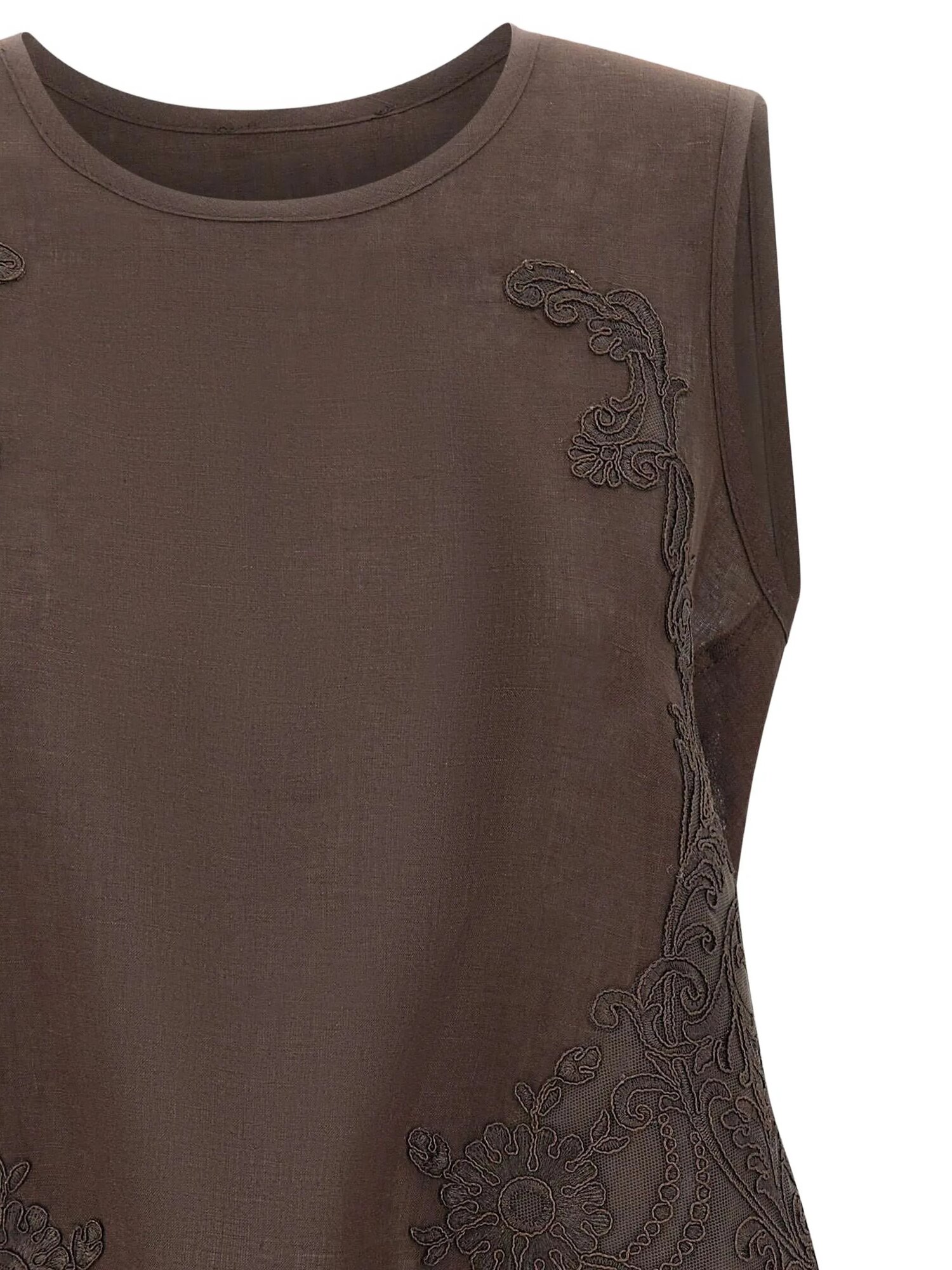 Блуза MAURIZIO Embroidered blouse, размер 44, brown — фото 1