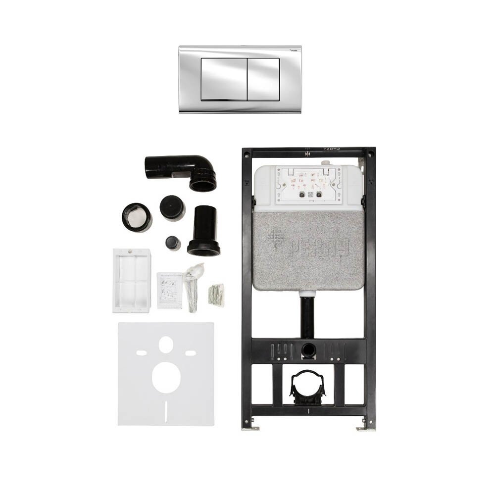 Инсталляция рехау NOVAQUAD NOVAFLOW, для унитаза, с панелью смыва