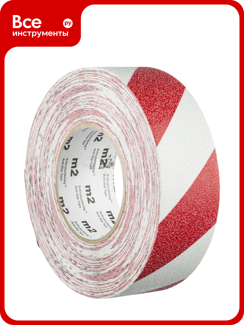 Противоскользящая лента Mehlhose GmbH цвет красно-белый, 50 мм х 18,3 м M1YR050183