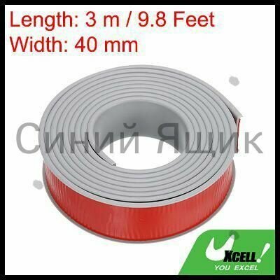 Кромочная лента U-образная 40 мм 3 м серая, самоклеящаяся из TPE для мебели — защита кромок столов шкафов стульев