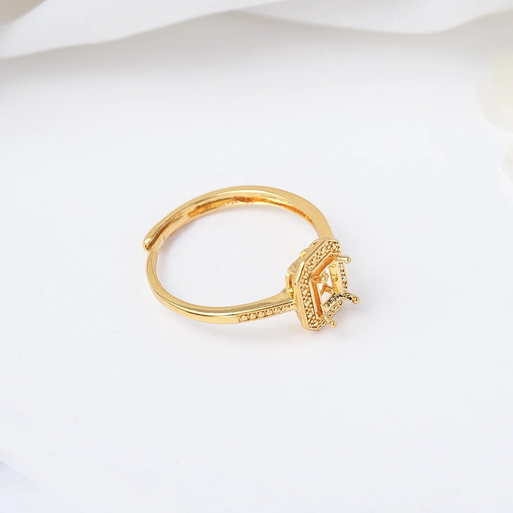 Регулируемое кольцо с позолотой 18K