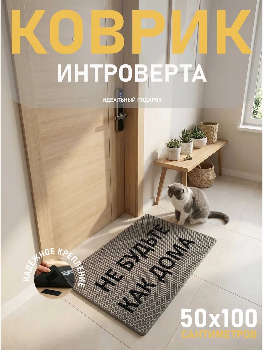 Коврик придверный с надписью не будьте как дома