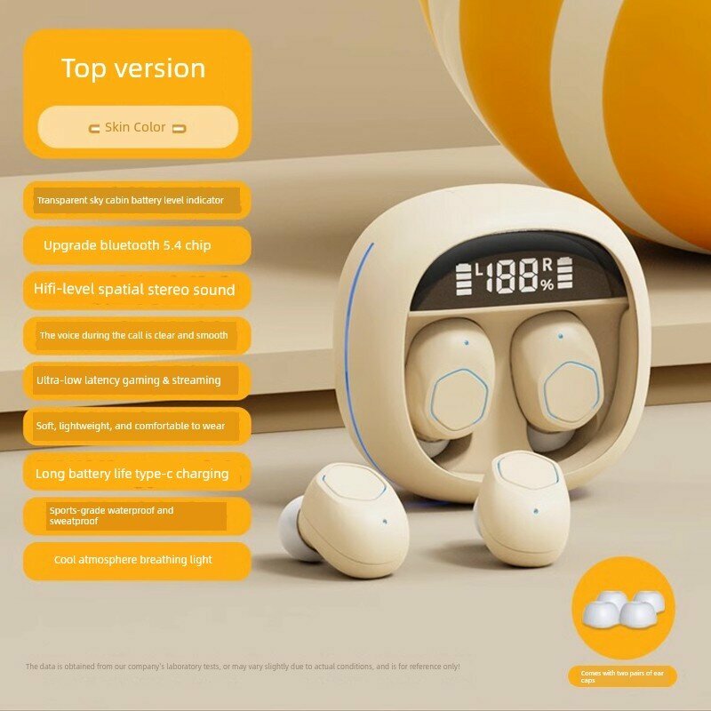 Беспроводные наушники Bluetooth с шумоподавлением, долгим временем работы, прозрачный небесный корпус, цифровой