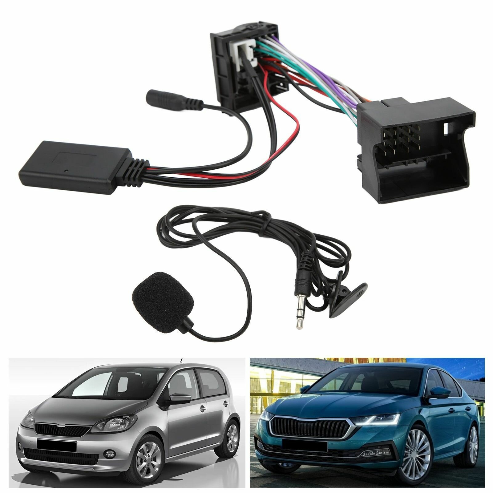Bluetooth 5.0 AUX кабель в линию — автомобильный стерео адаптер для VW RCD310 RCD510 RNS510 с микрофоном Plug&Play