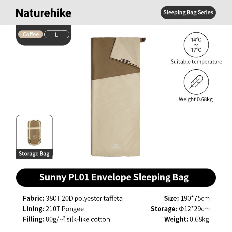 Naturehike Sunny PL01 спальный мешок летний мини для взрослых на открытом воздухе кемпинг ультralight портативный грязный изолятор одеяло двойного назначения