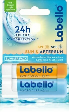 Набор бальзамов для губ Labello Sun & Aftersun, 2 шт по 4.8 г