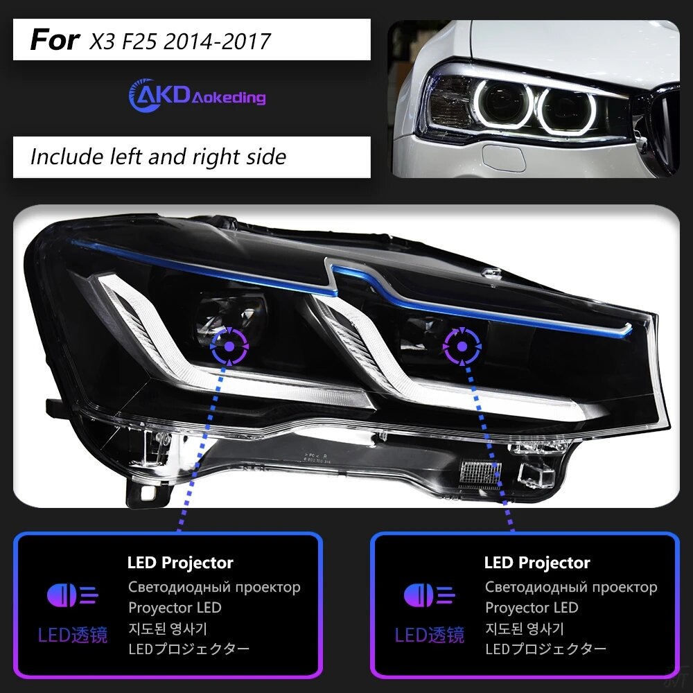 Фары для BMW X3 F25 LED-фары 2014-2017 X4 F26 Фары Drl Проектор Линза Автомобильные