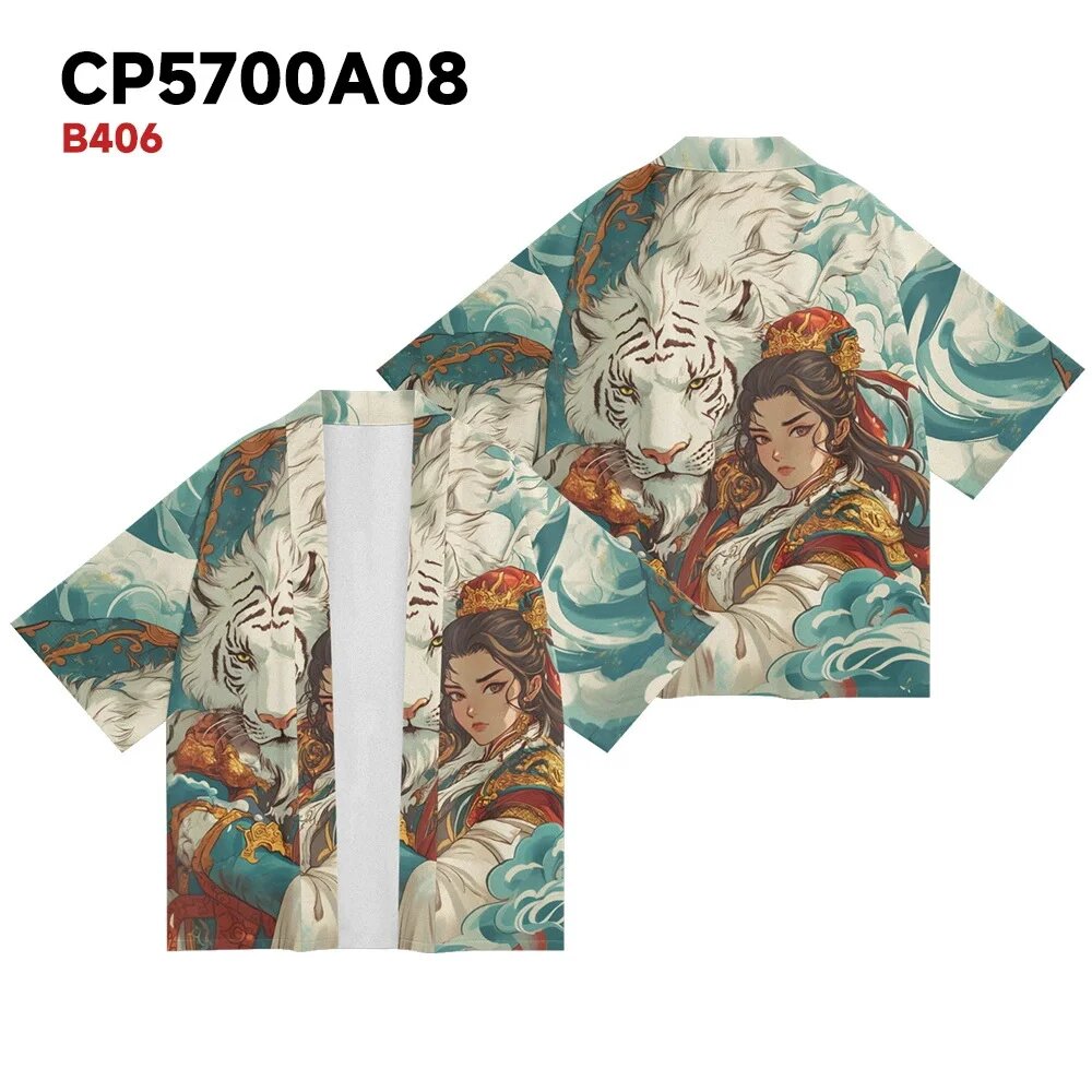Женское кимоно самурай с тигром, L, kimono